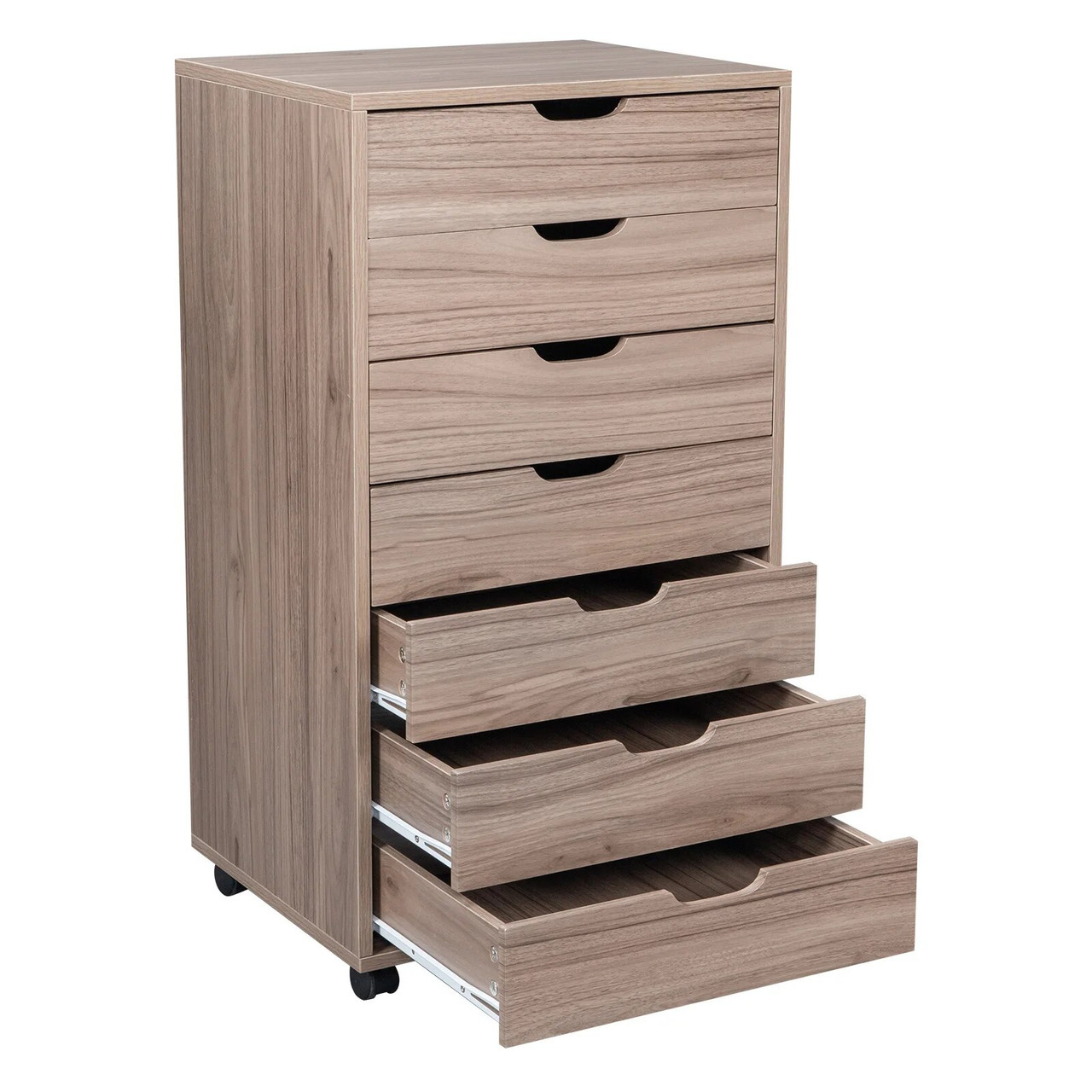 MDF with Seven-Drawing Wooden Filing Cabinet Grey Oak Color File cabinets