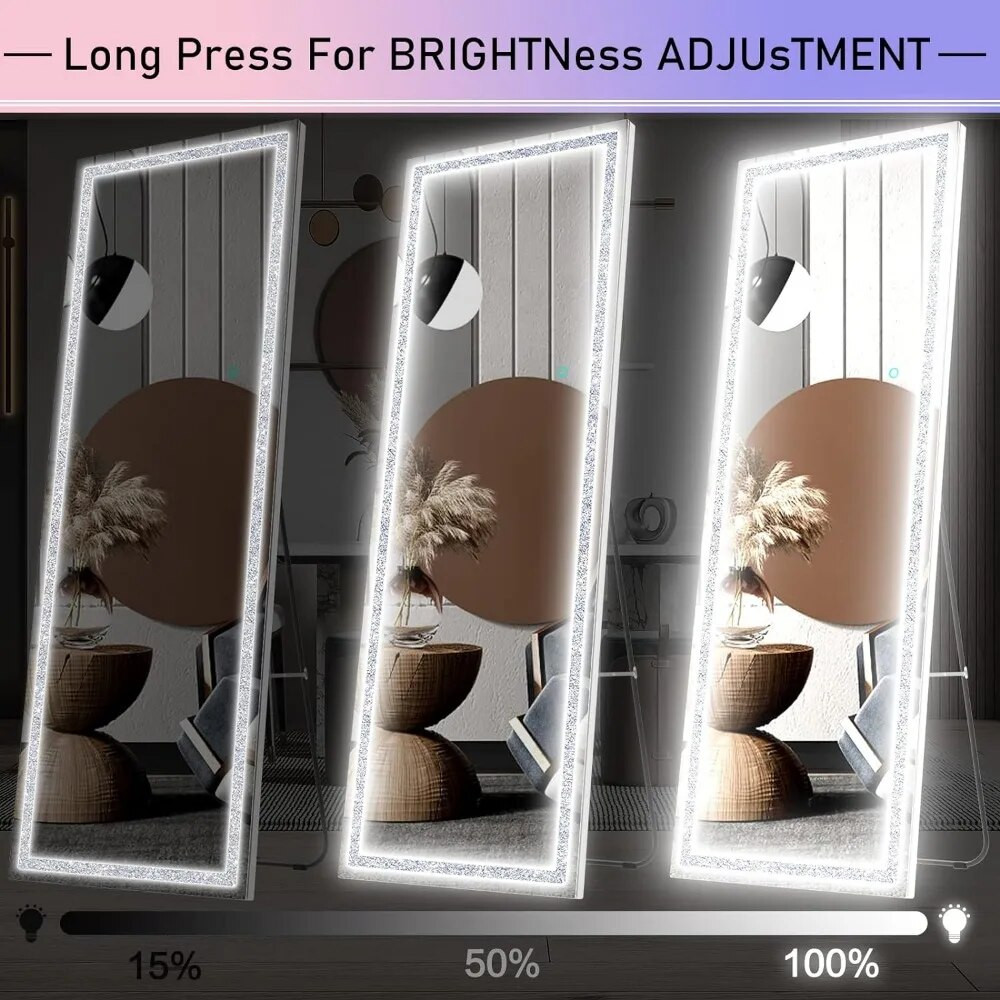 Full Body Mirror With Led Light Floor Mirrors Full Body Length Dressing ...