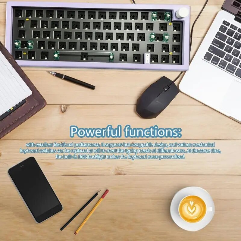 Hot-swappable GMK67 Mechanical Keyboard Kit 3-mod Bluetooth 2.4G ...