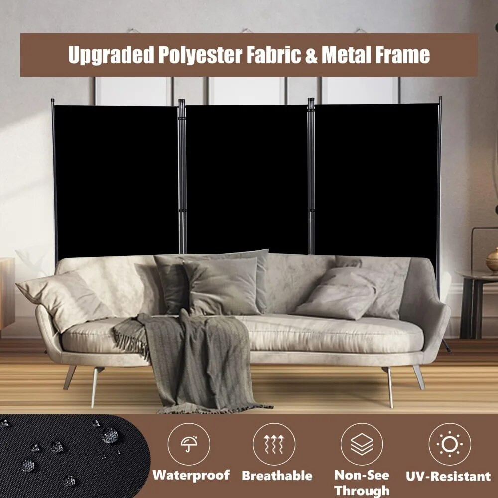 3 Panel Room Divider, Folding Privacy Screens for Office,Freestanding ...