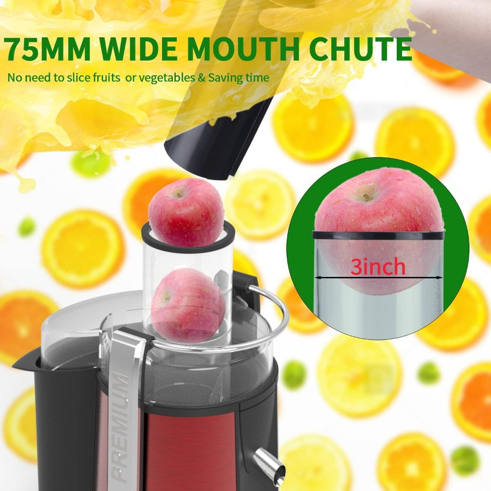 5-Speed Juice Processor Fruit and Vegetable, 3" Feed Chute Stainless ...