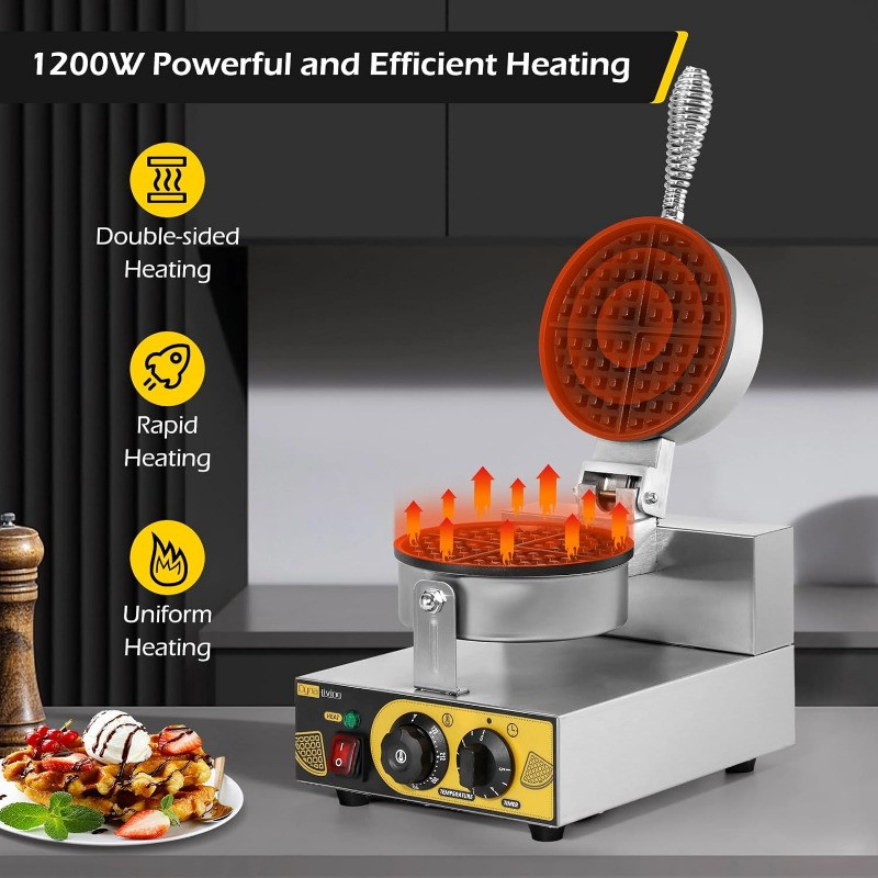 Dyna-Living Commercial Waffle Maker Electric Waffle Iron Nonstick ...
