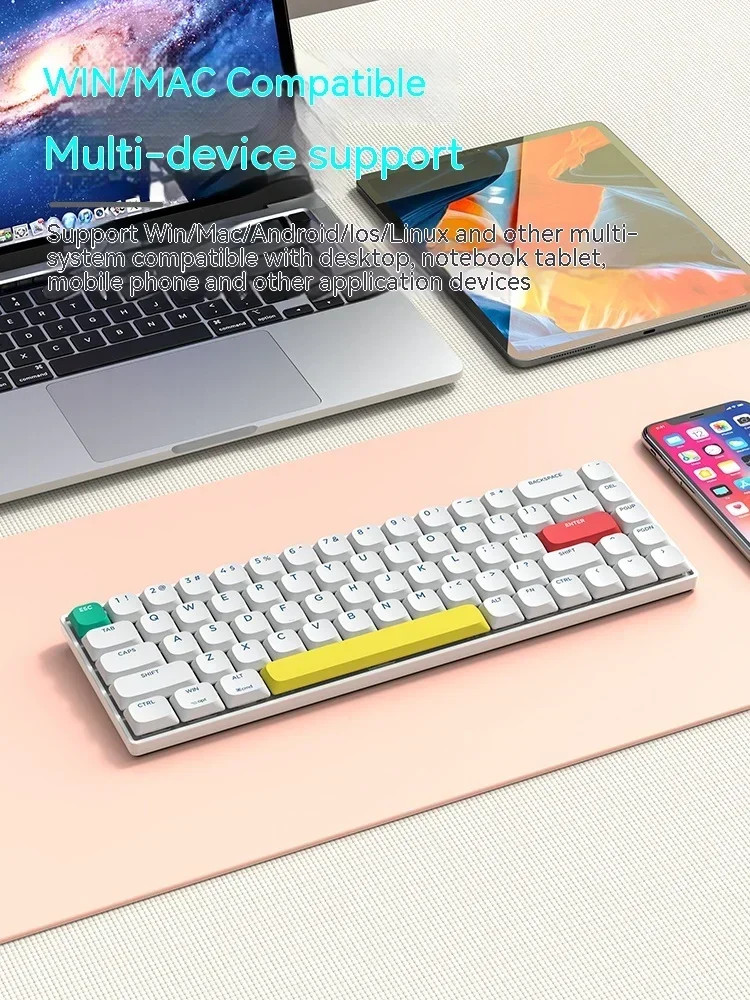 Xinmeng C68 Mechanical Keyboard Three Mode Wireless Bluetooth Hot Swap ...