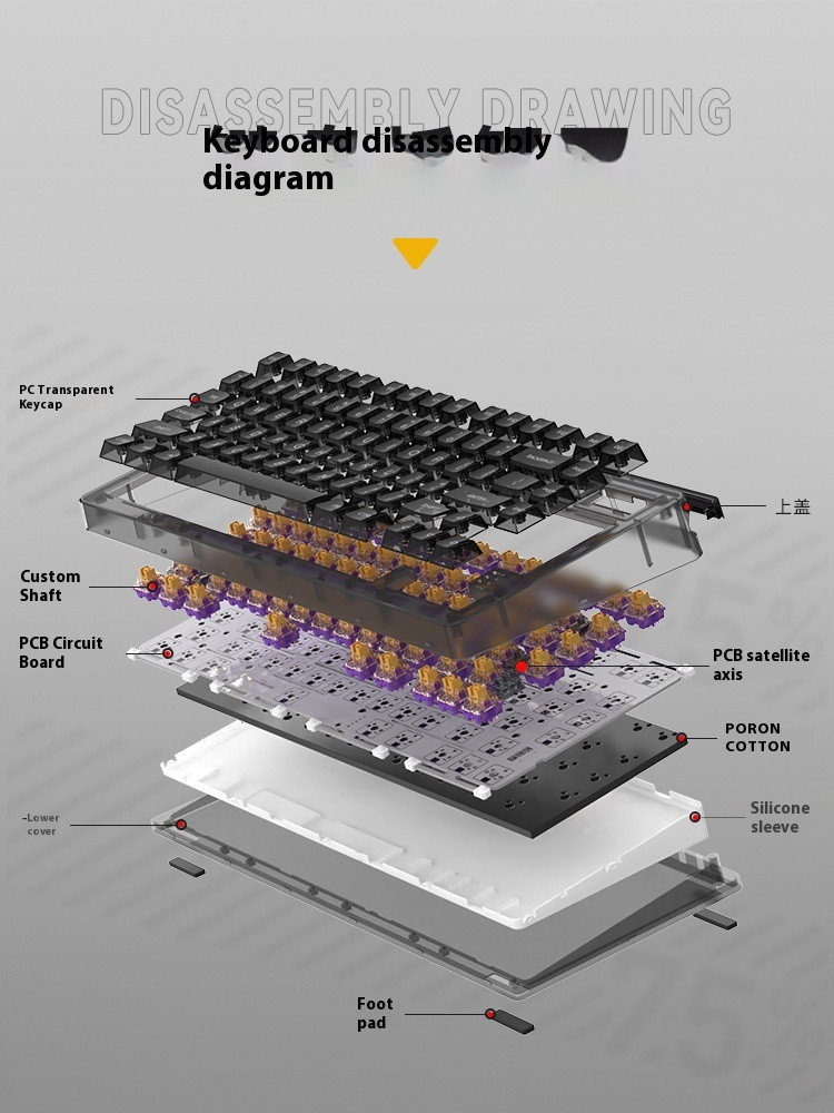 DAREU A81 Mechanical Keyboard Wireless Bluetooth Tri-mode High ...