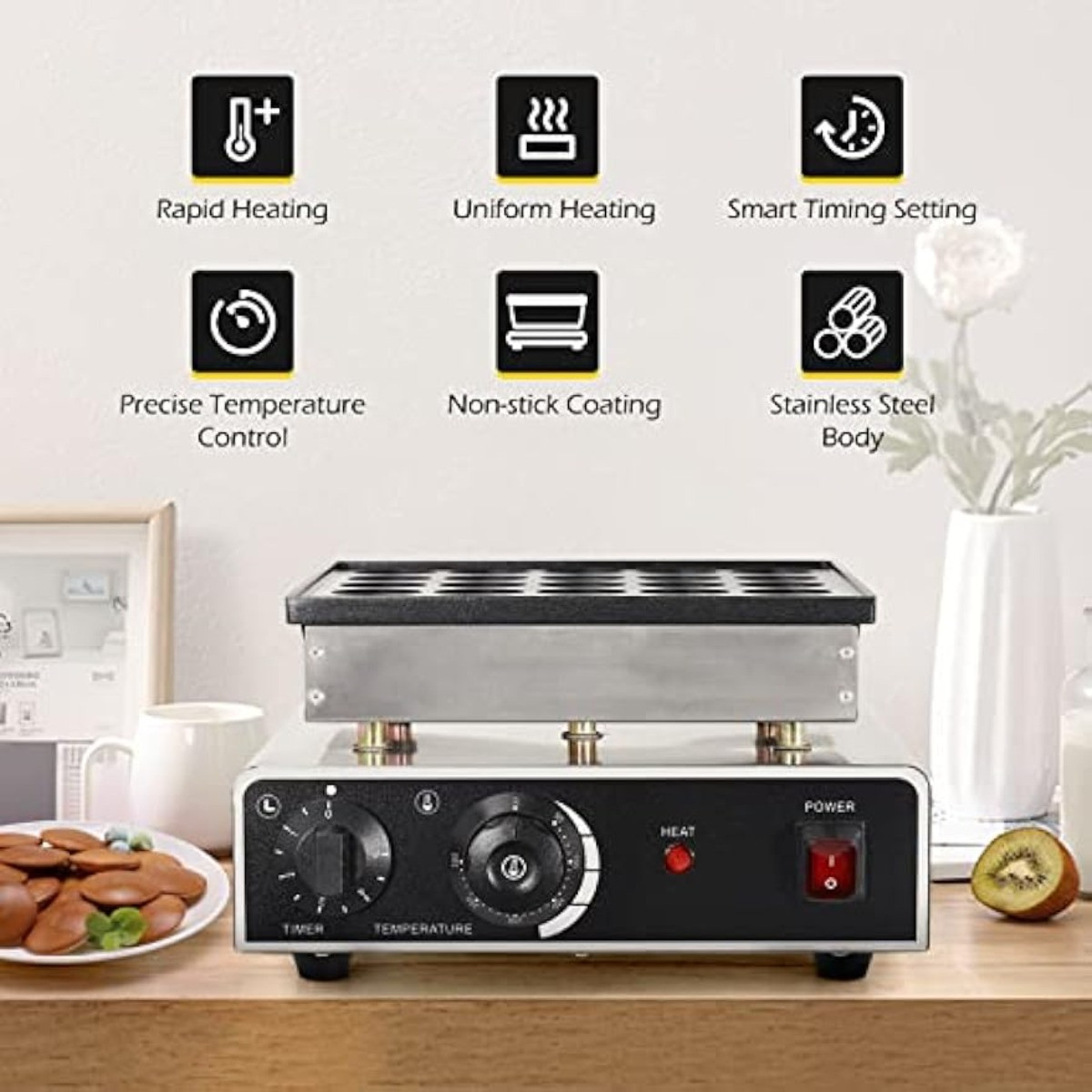 Dutch Pancake Maker Electric Mini Pancake Iron Muffin Machine - Phantom ...