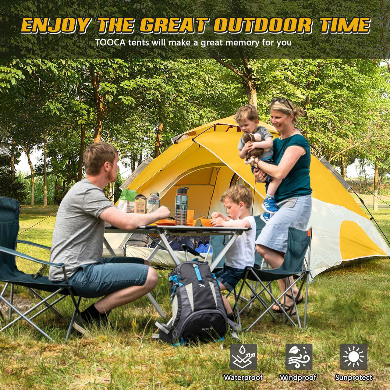 5 Person Outdoor Automatic Set up Camping Tent Family Tent Picnic ...