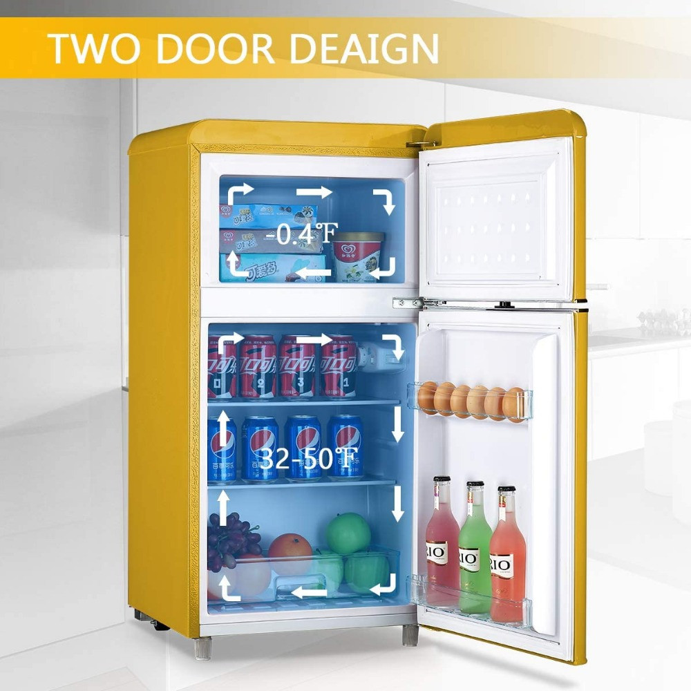 2024 New 3.5 Cu.Ft Classic Retro Compact Refrigerator, 2 Door Mini ...