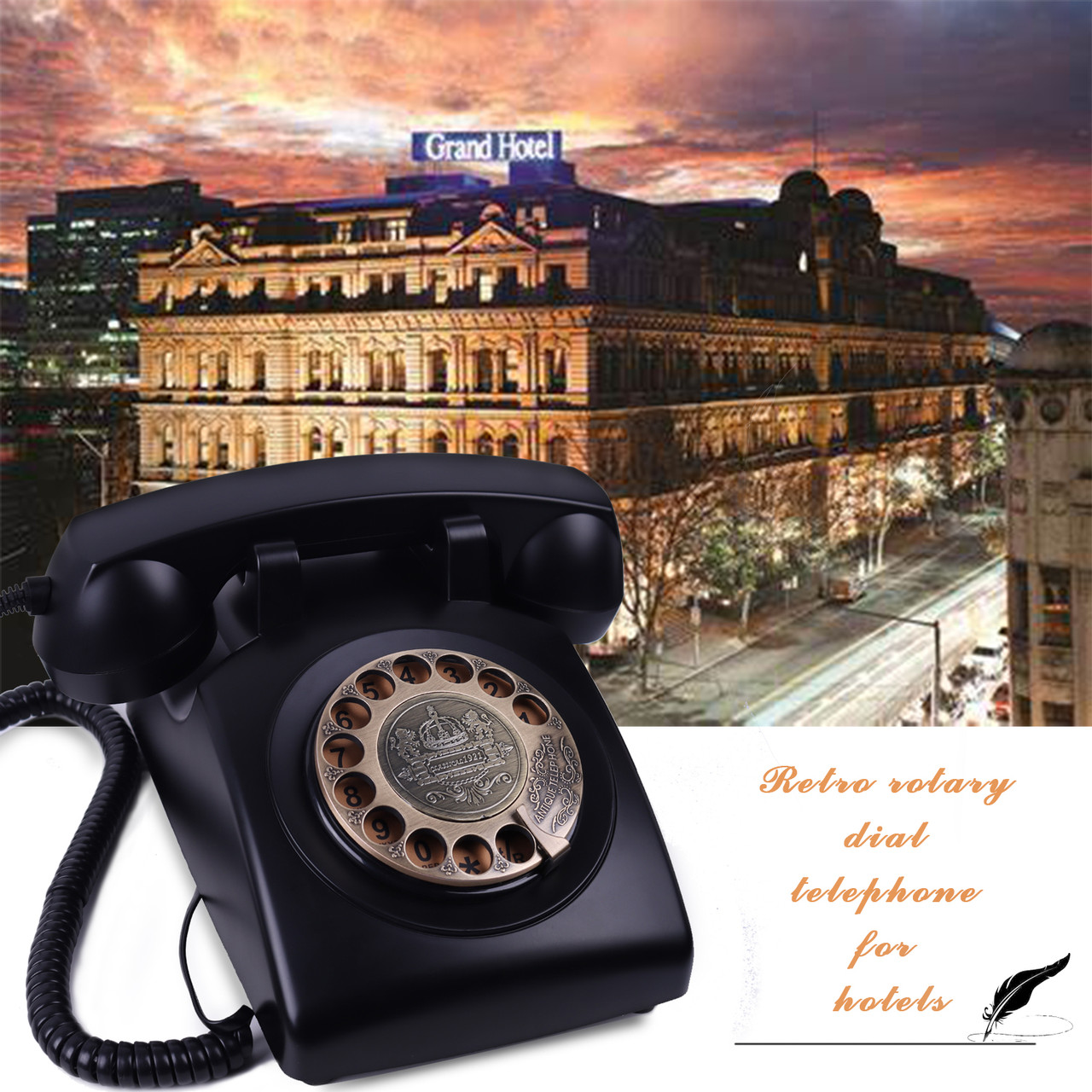 IAKEMIC Retro Rotary Dial Home Phones, Old Fashioned Classic Corded ...