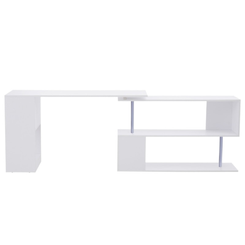 360° Swivel Corner Computer Desk Modern L Shape Home Office Workstation,