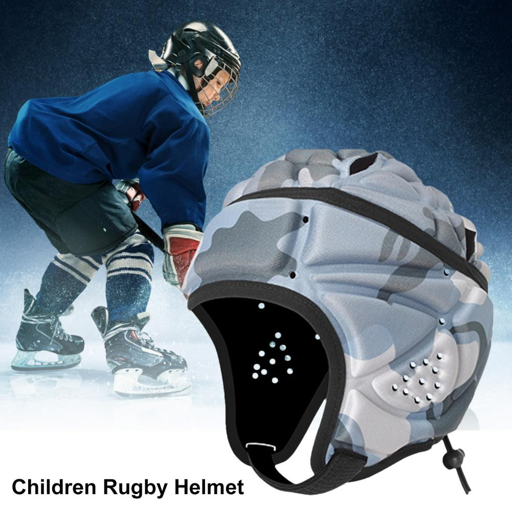 Kids Soft Padded Rugby Soft Helmet Shock Absorption Adjustable Headgear ...