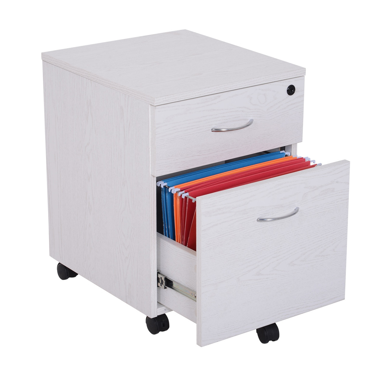 2-Drawer Filing Cabinet Office Drawers W/Keys Compact Slim Portable ...