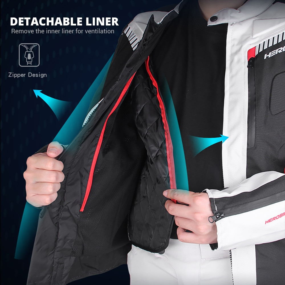 Waterproof Motorcycle Jacket Men Chaqueta Moto Wearable Riding Racing ...