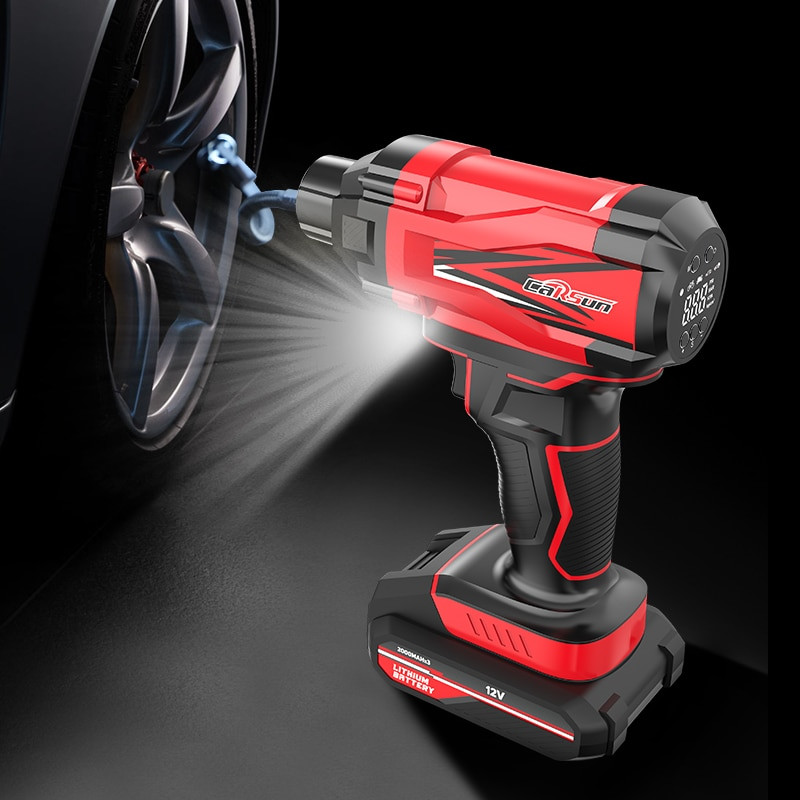Portable Rechargeable Air Pump Digital Display Air Compressor Handheld ...