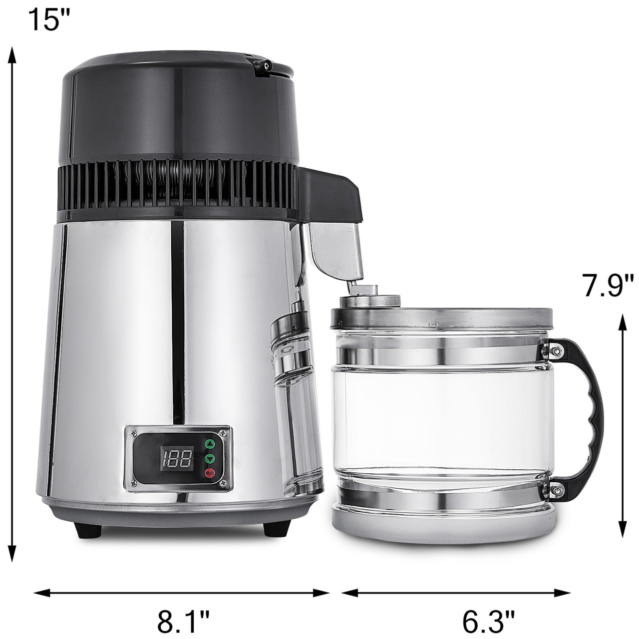 VEVOR 4L Water Distiller Filter Machine Distilled Distillation Purifier ...