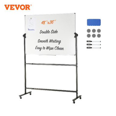 VEVOR Rolling Magnetic Whiteboard Double-Sided Mobile Whiteboard 360 ...