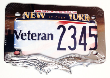 Phantom Tag Protector Chrome Metal Eagle Motorcycle License Plate Frame ...