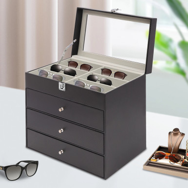 Eyeglasses Storage and Sunglass Glasses Display Drawer Lockable Case ...