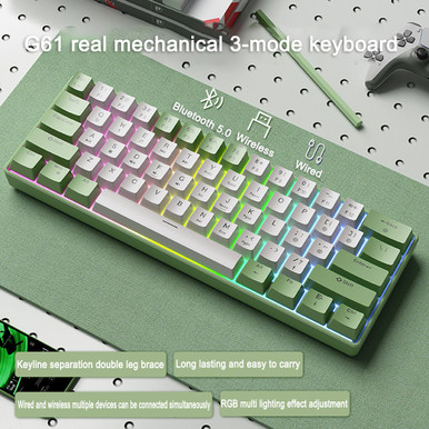 Glow G61 Mechanical Keyboard Wireless 2.4G 68 Keys Three Mode E-sports ...