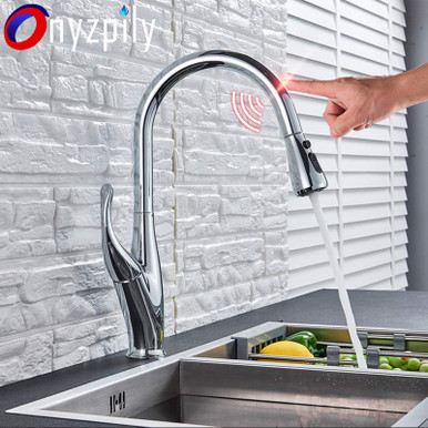 Sensor Kitchen Faucets Black Smart Touch Inductive Sensitive Faucet Mixer