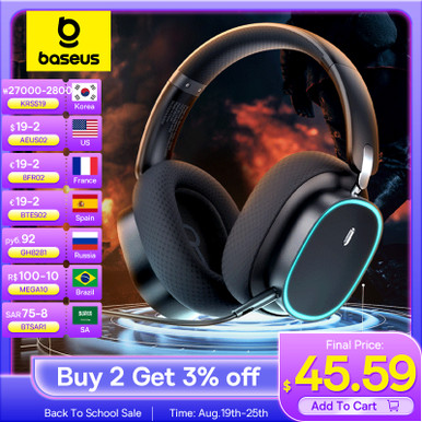 Baseus GH02 Gaming Wireless Headphone with Mic Over-Ear Headphones ...
