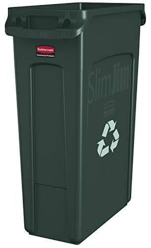 Commercial Products Slim Jim Plastic Rectangular Recycling/Compost Bin