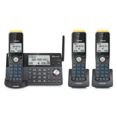 VTech IS8128-31 Super Long Range 3-Handset DECT 6.0 Cordless Phone for ...