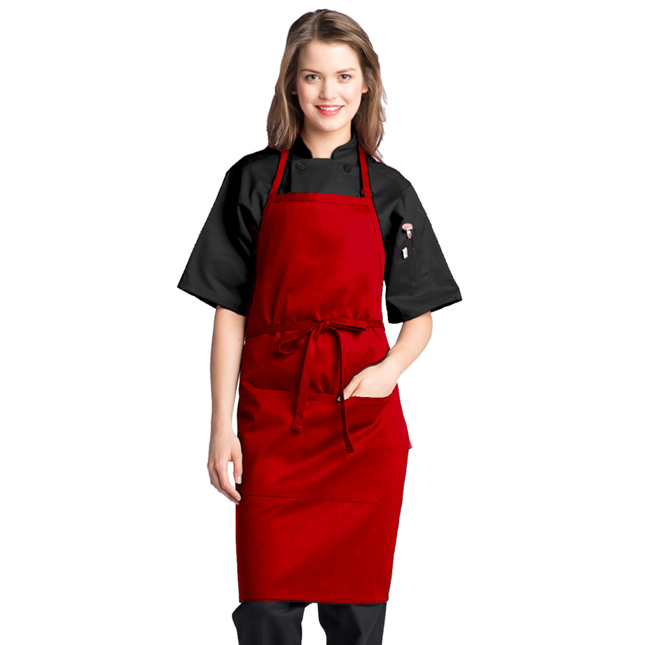 Butcher Bib Apron with 2 Pockets - Clearance at ChefsCloset