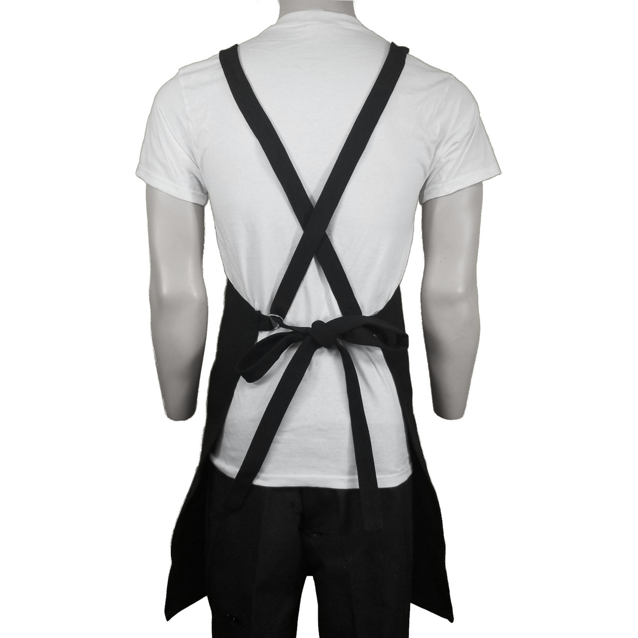 Black Cross-Back Bib Apron - ChefsCloset