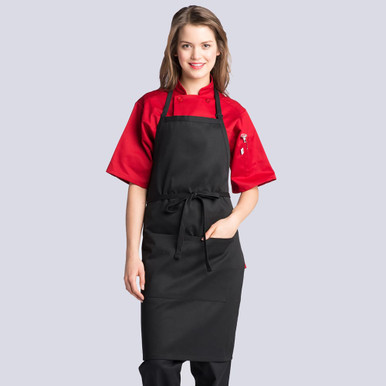 Butcher Bib Apron with 2 Pockets - Clearance at ChefsCloset