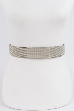 Silver Rhinestone Belt - Prom-Avenue