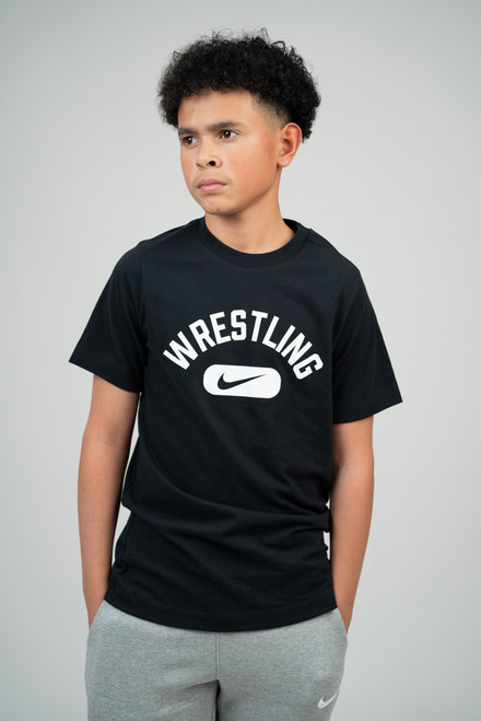 Nike Youth Wrestling Disc Dri-Fit Cotton Tee - Black