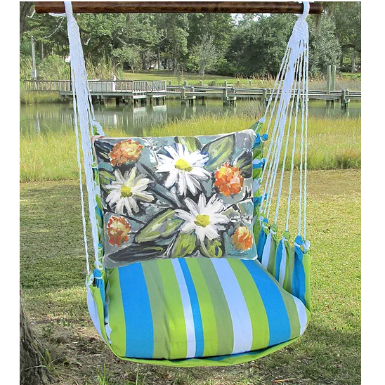 Impressionist Flowers Hammock Chair Swing | Magnolia Casual