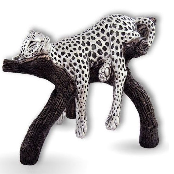 Leopard Sculpture | Silver Plated | D'Argenta