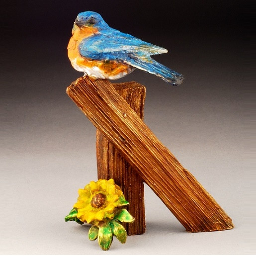 Bluebird Bronze Sculpture "Baby Blue" | Mark Hopkins