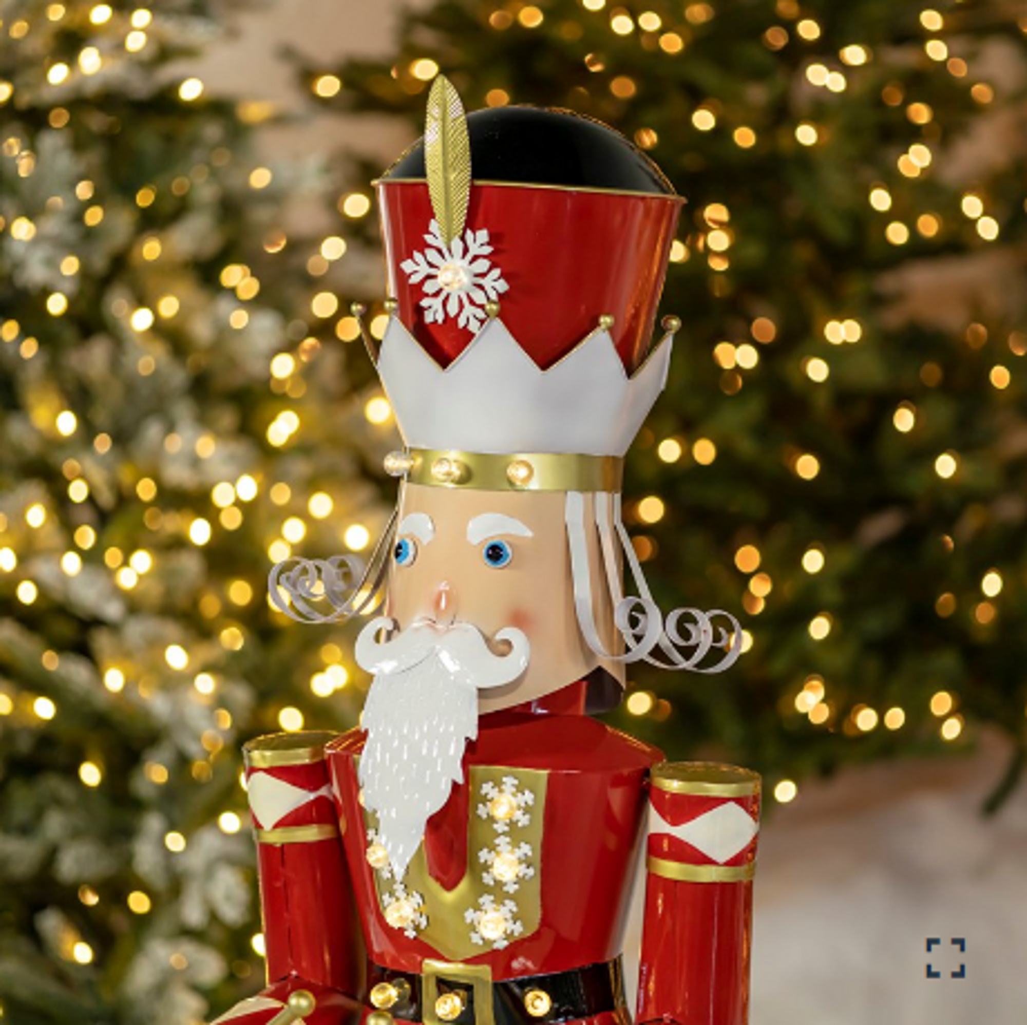 61 Tall Iron Christmas Nutcracker with Drum LED Lights George Holiday Ornament Nutcracker