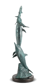 Playful Dolphin Family Sculpture | Dolphin Decor | SPI