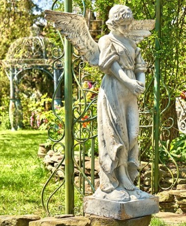 45" Tall Standing Winged Angel Statue | Zaer International