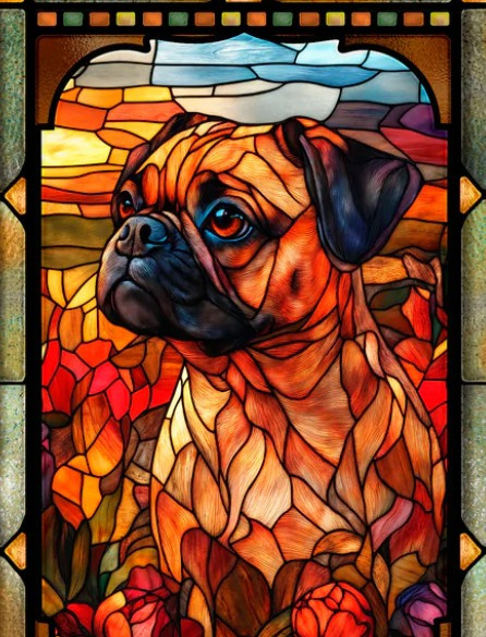 Pug Stained Glass Art | Dog | Wild Wings