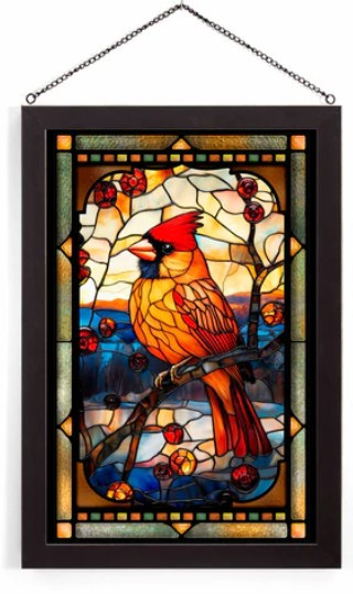 Cardinal Stained Glass Art "Winter's Bold Note" | Bird | Wild Wings