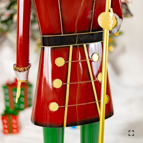 59" Tall Iron Christmas Burgundy Nutcracker Holding Baton| Holiday ...