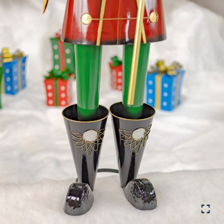 59" Tall Iron Christmas Burgundy Nutcracker Holding Baton| Holiday ...