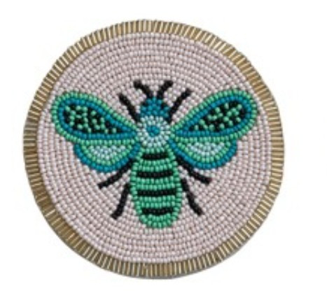 Beaded Glass Bug Coaster Set of 4