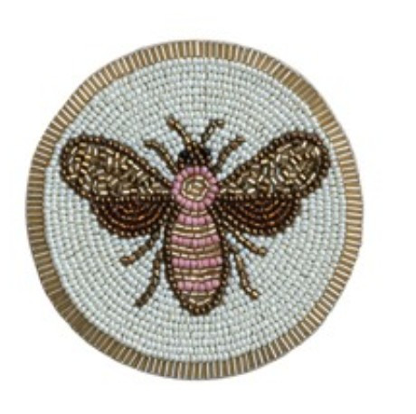Beaded Glass Bug Coaster Set of 4