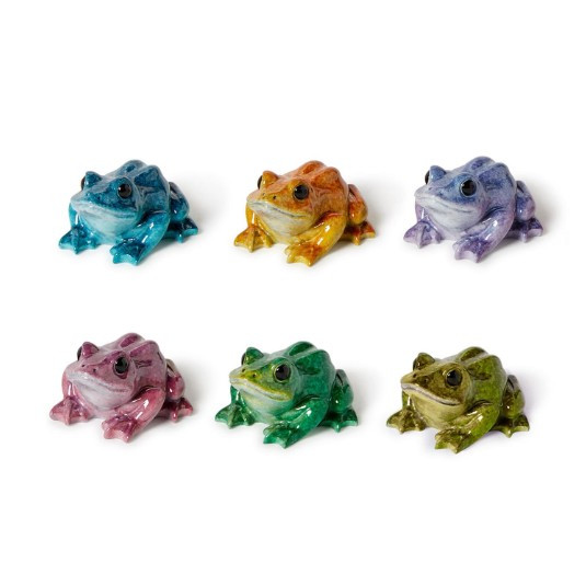 Set of 6 Hand Painted Hoppy Frogs