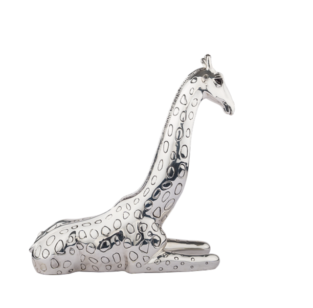 Giraffe Sitting Silver Plated Sculpture | 2523 | D'Argenta