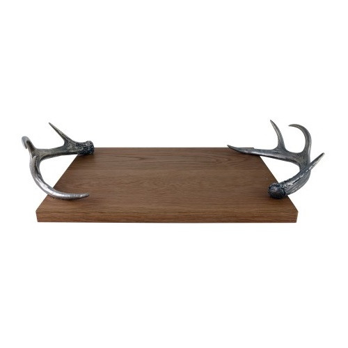 Antler Cheese Tray | Pewter | Wood | Vagabond House