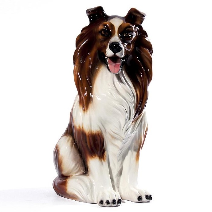 Collie Ceramic Dog Sculpture | Intrada Italy