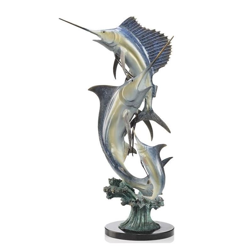 Statues Home & Living SPI 9 tall. Bronze Swordfish Statue Sculpture on ...