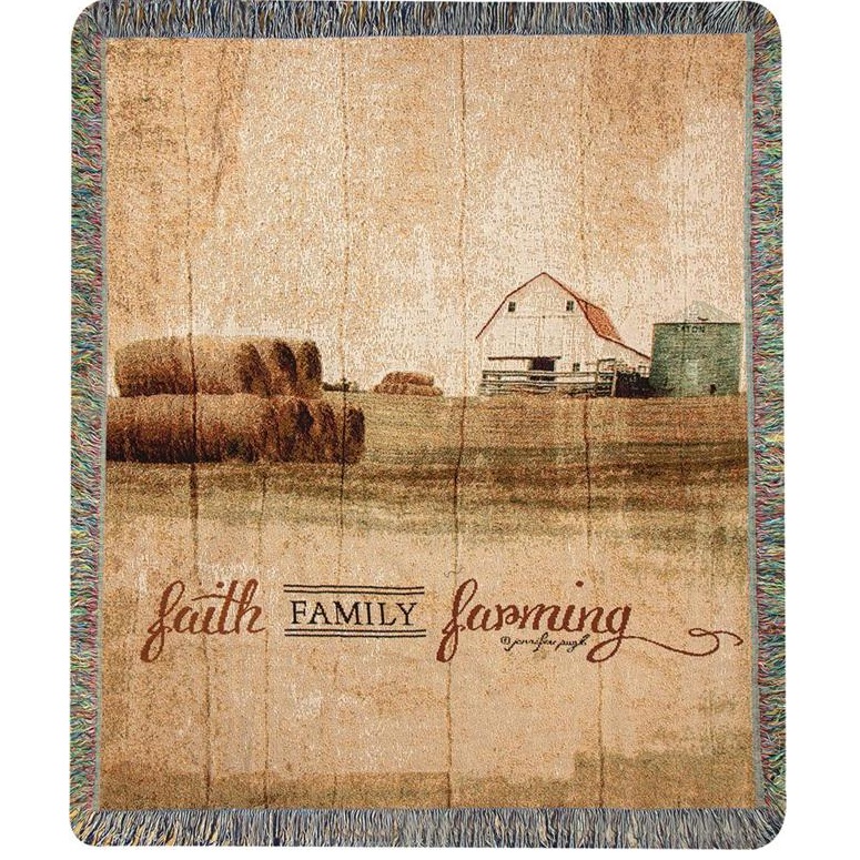 Farm Inspirational Tapestry Throw Blanket | Faith Family Farming ...