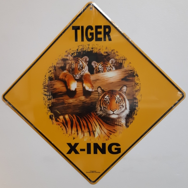 Tiger Metal Crossing Sign | Tiger X-ing Sign